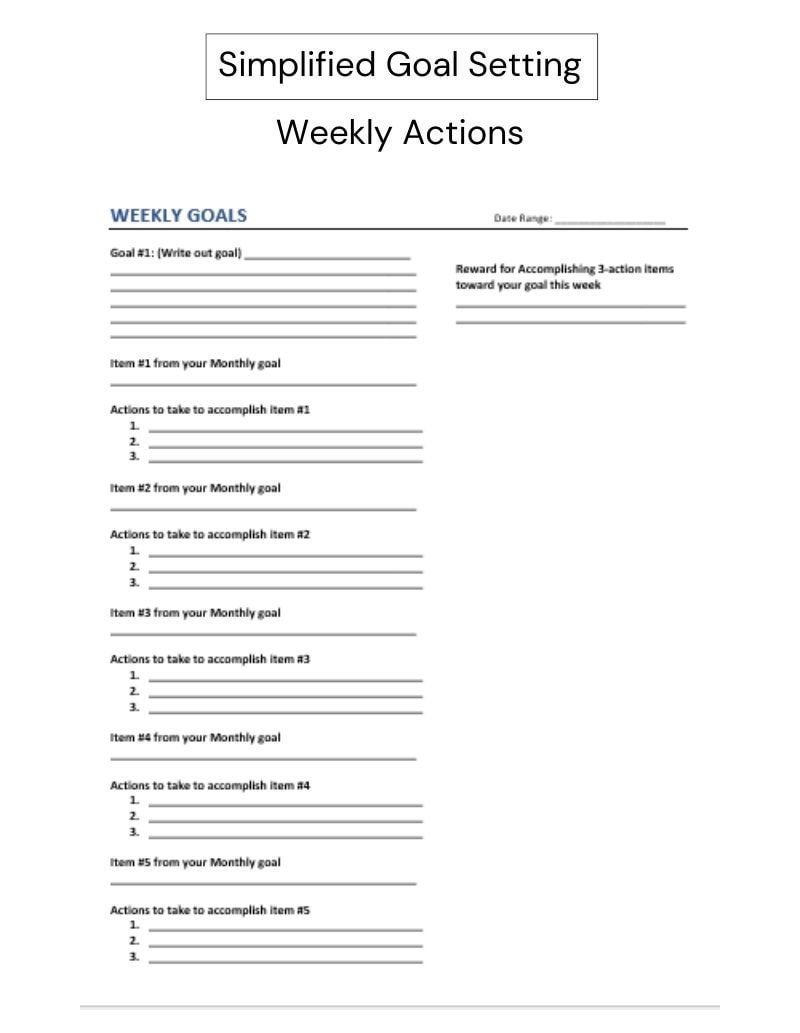 Professional -simplified Goal Setting System, Goal Planning, Focus ...