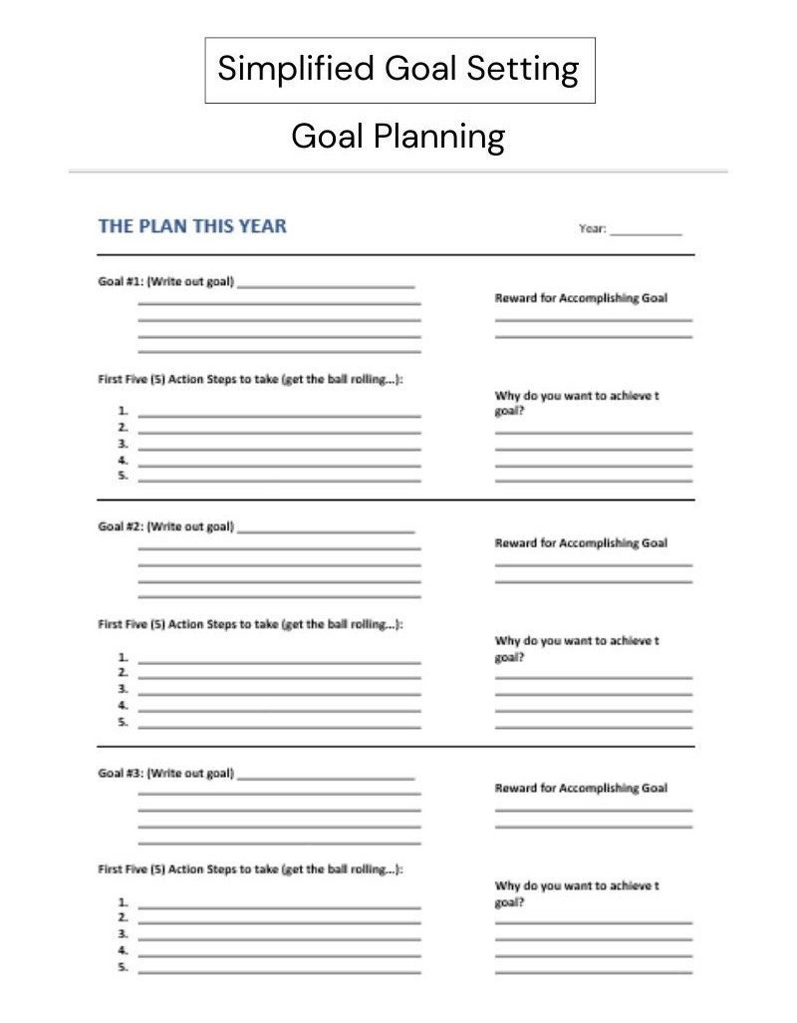 Professional -simplified Goal Setting System, Goal Planning, Focus ...