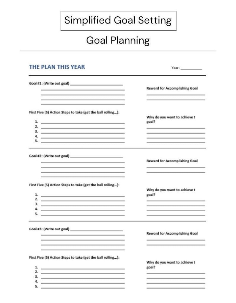 Professional -simplified Goal Setting System, Goal Planning, Focus ...