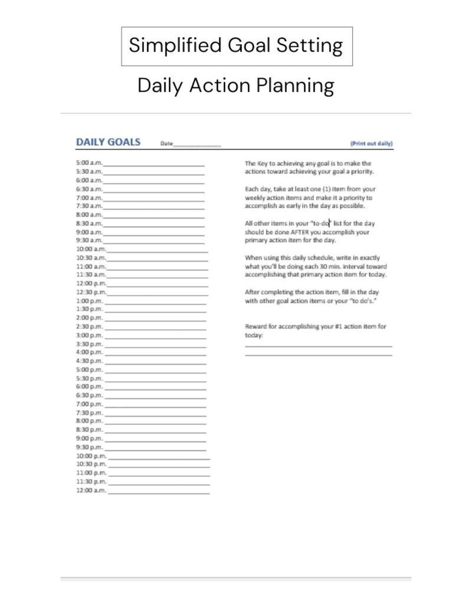 Professional -simplified Goal Setting System, Goal Planning, Focus ...