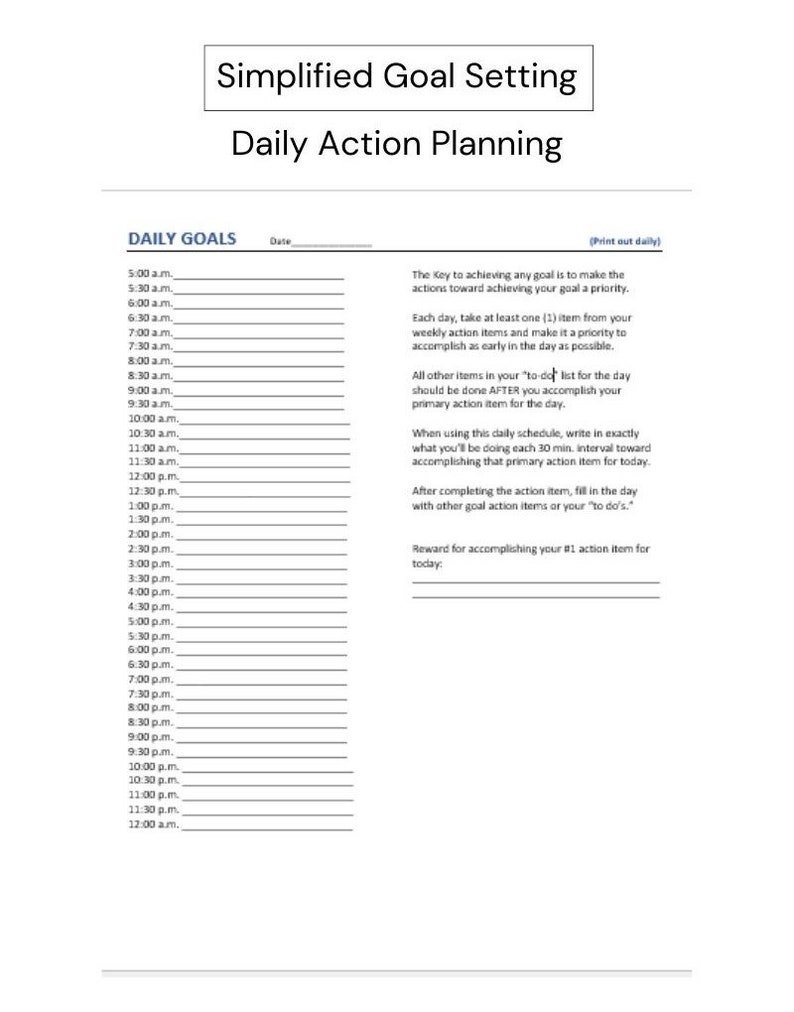 Professional -simplified Goal Setting System, Goal Planning, Focus ...