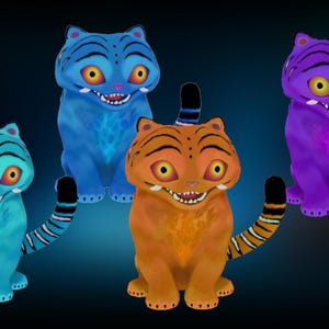 Derpy Tiger 3d Vtuber Model - Ready to Use - Multiple Colors - VRM ...
