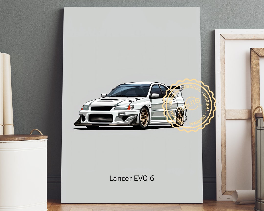 2001 Mitsubishi Lancer Evo 6 Poster Canvas Mitsubishi Canvas - Etsy