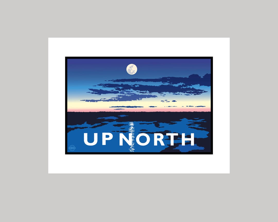 Up North Summer Series- Moonlight Aerial View || Minnesota Landmark Art ...