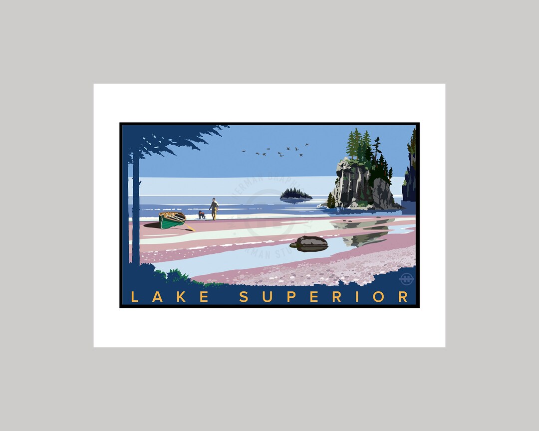 Lake Superior Day at the Beach Landscape || Minnesota Landmark Original ...