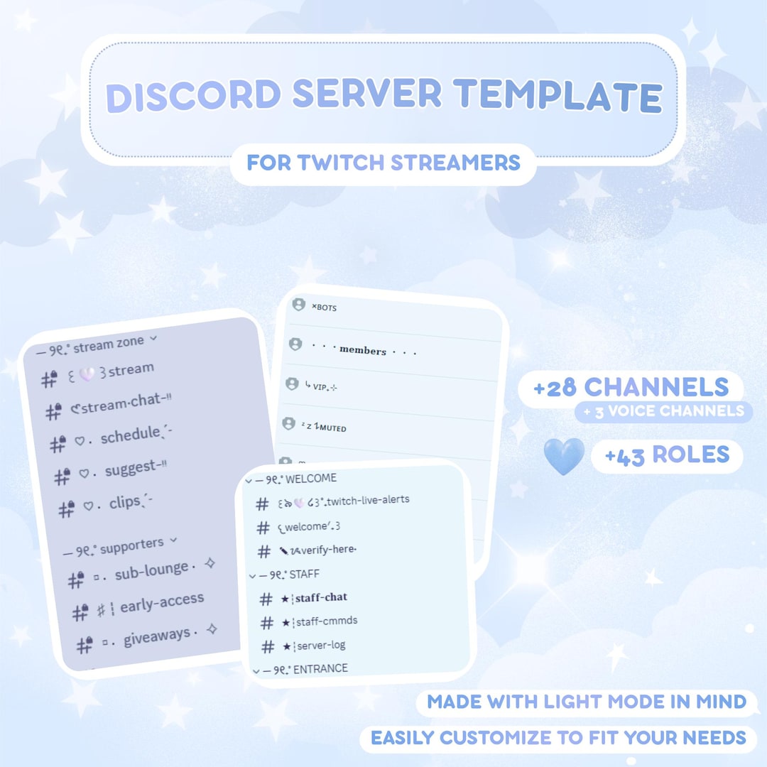 Twitch Streamer Discord Server Template | Pastel Community - Etsy UK