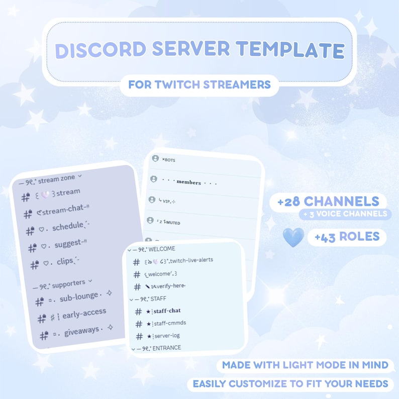 Twitch Streamer Discord Server Template | Pastel Community - Etsy UK