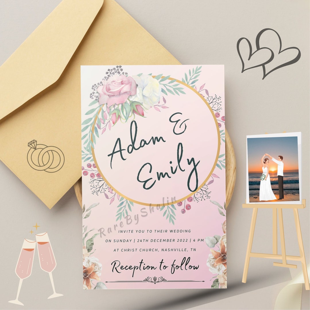 Wedding Invitation Design Template Save the Date Card Template Wedding ...