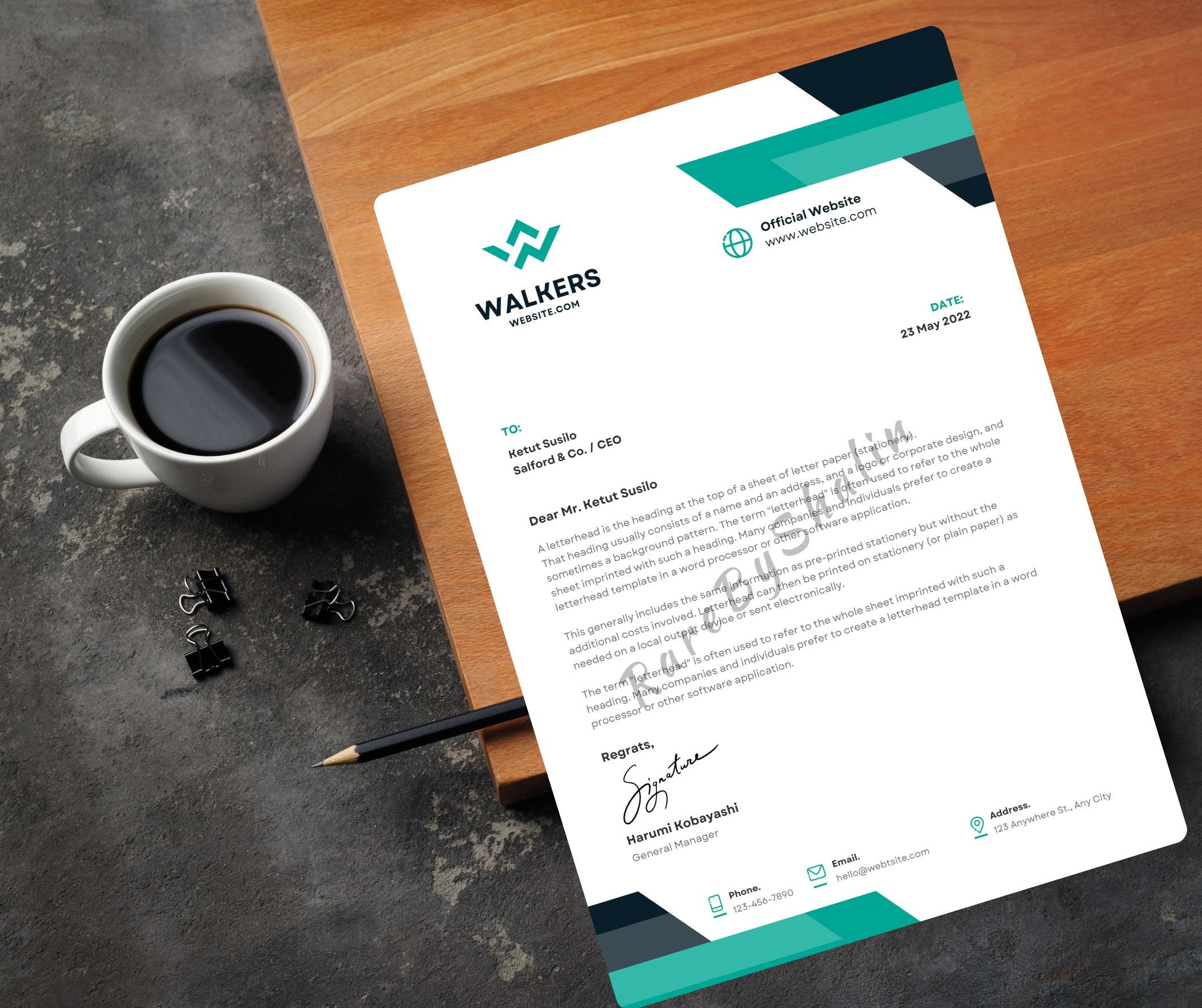 Professional Letterhead Design, Modern Letterhead, Minimalist ...