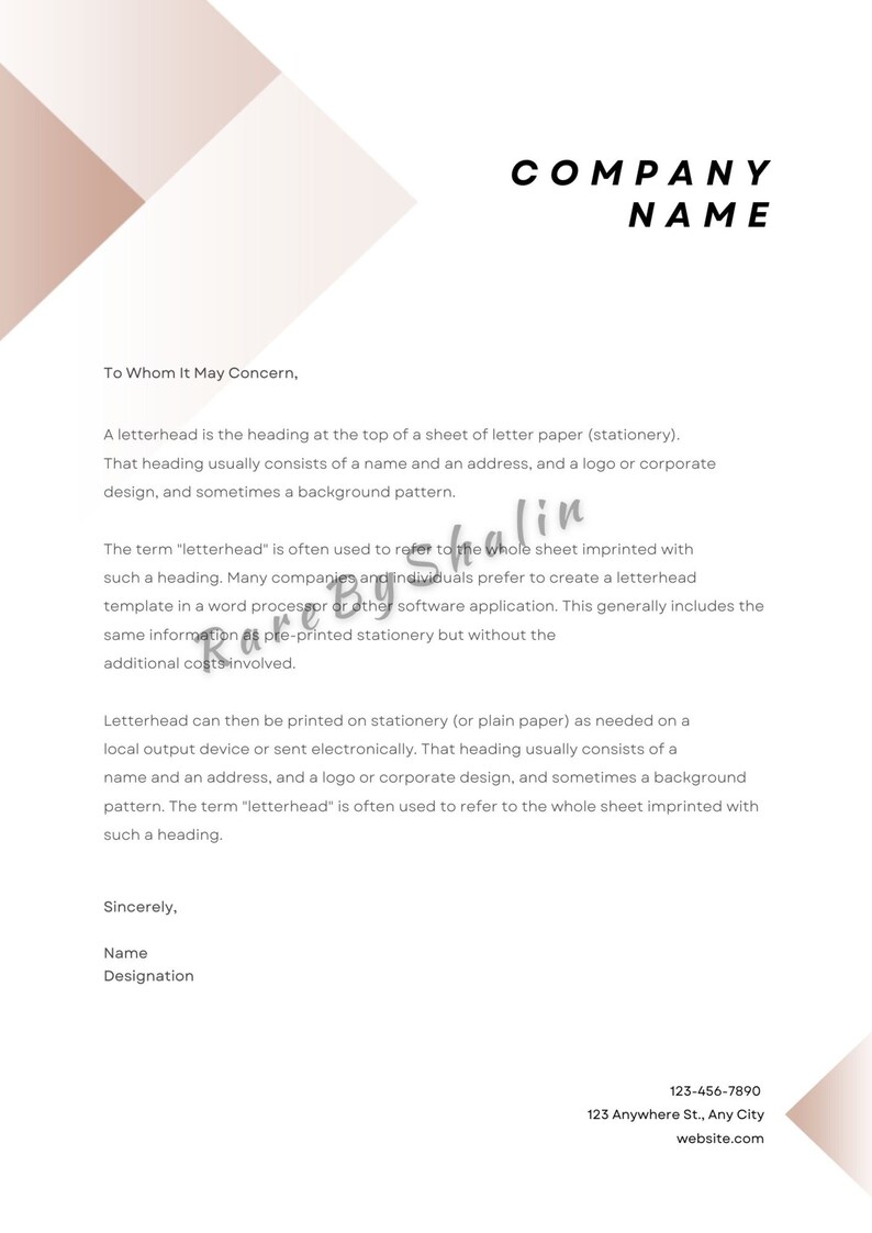 Professional Letterhead Design, Minimalist Letterhead Design ...