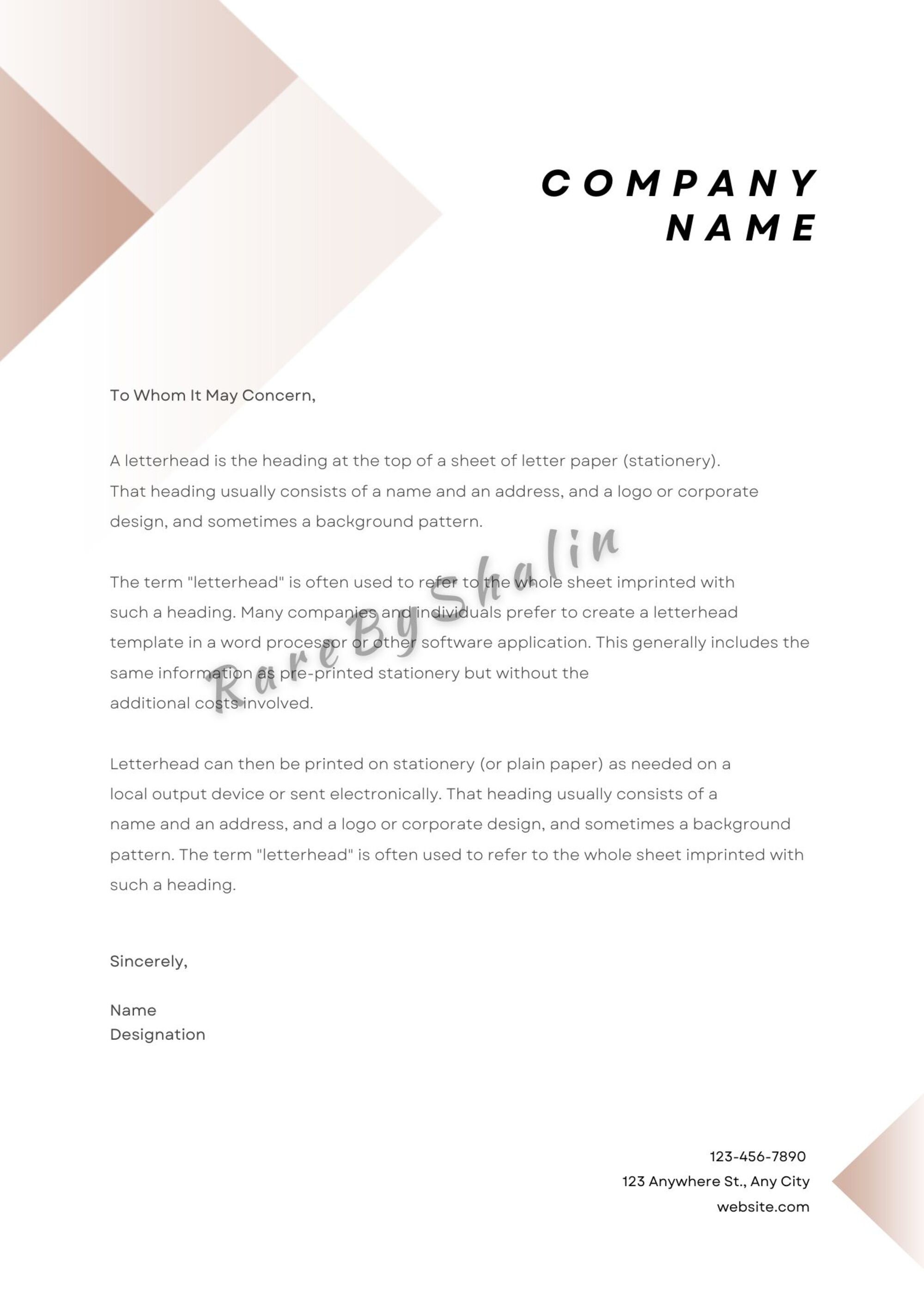 Professional Letterhead Design, Minimalist Letterhead Design ...