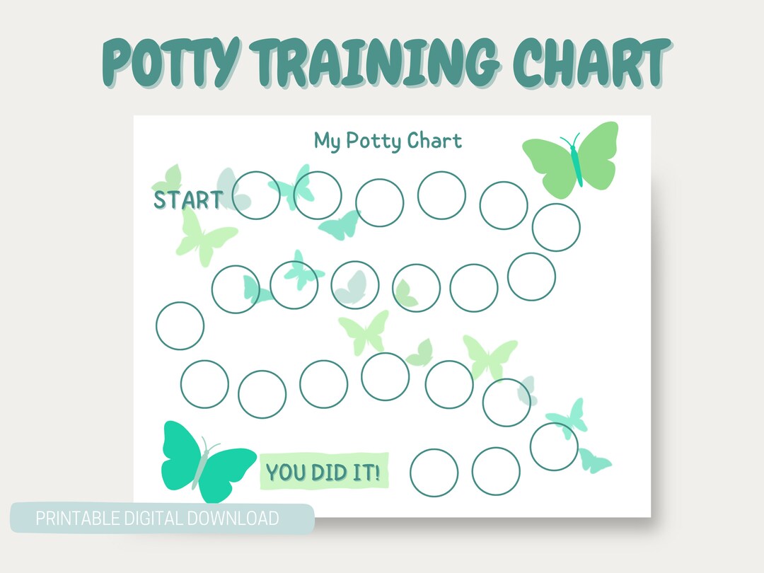 Butterfly Potty Training Chart, Printable Potty Training Chart, Reward ...