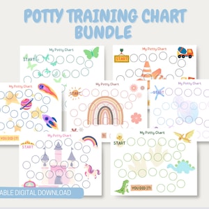 Potty Training Bundle, Printable Potty Training Bundle, Dinosaur Potty ...