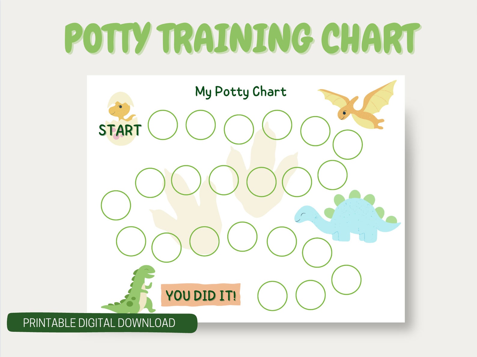 Dinosaur Potty Training, Printable Potty Training Chart, Boys Potty ...