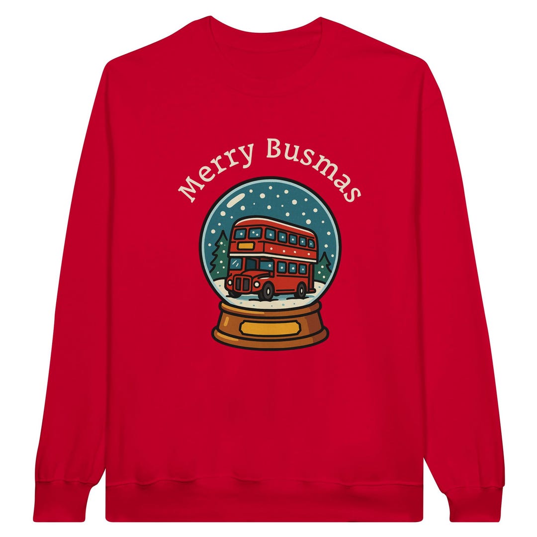 Merry Busmas Christmas Jumper | Funny Bus Christmas Sweater | Red ...