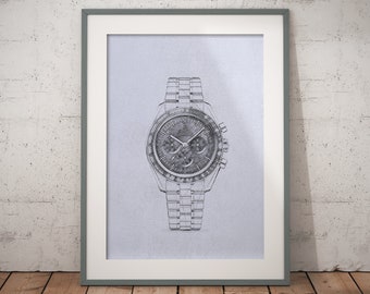 Omega Speedmaster Drawing - Etsy