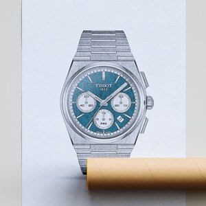 Tissot PRX Chronograph Blue Watch Poster Print Technical - Etsy Canada