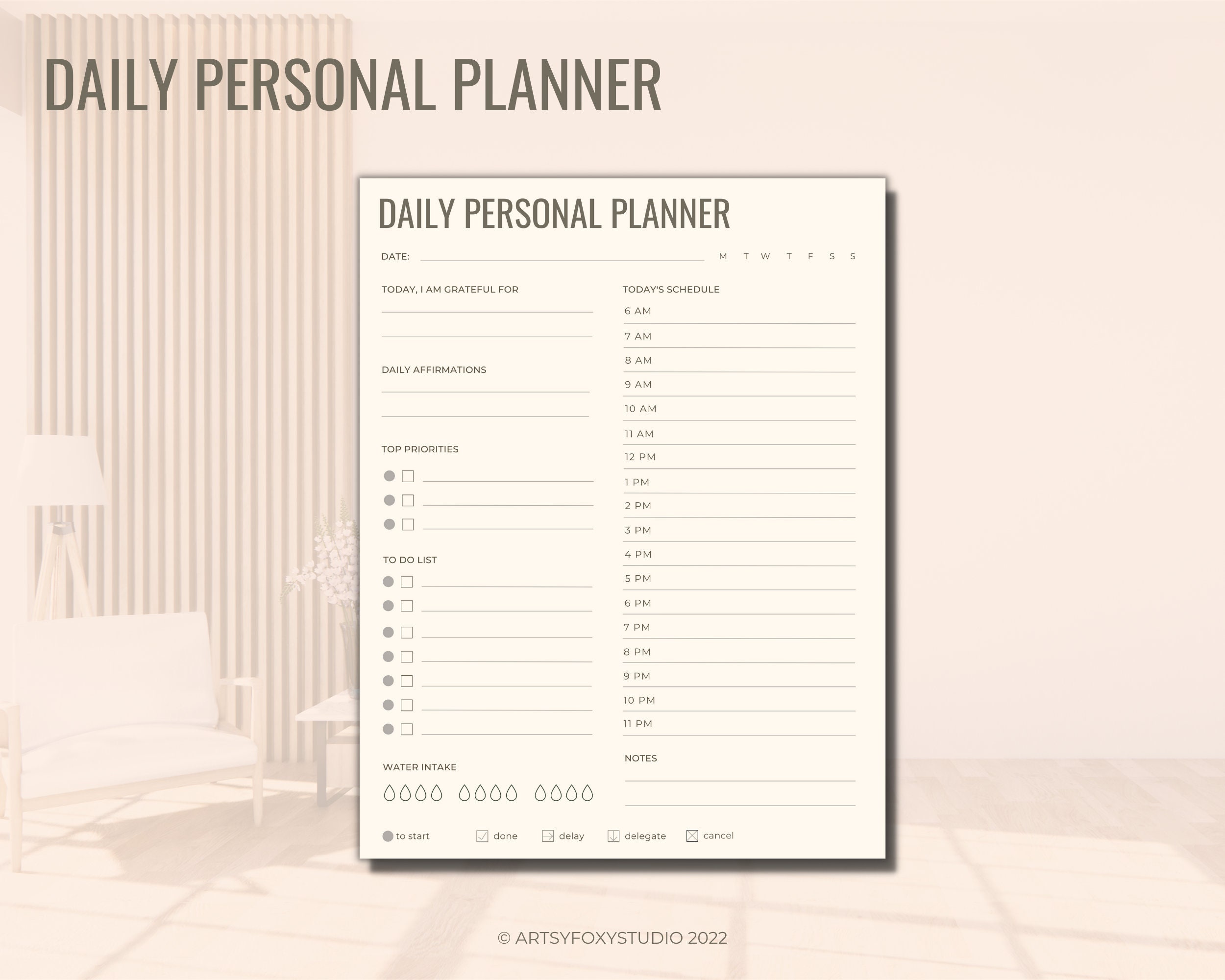 Printable Daily, Weekly, Monthly Planner Pages | Simple & Minimal ...