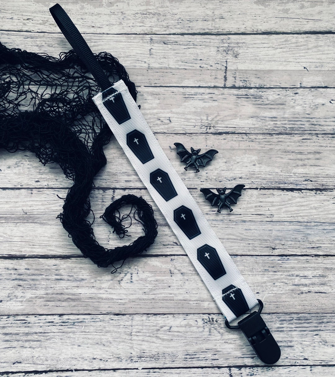 Gothic Fright Coffin at the Graveyard Pacifier Clip - Etsy