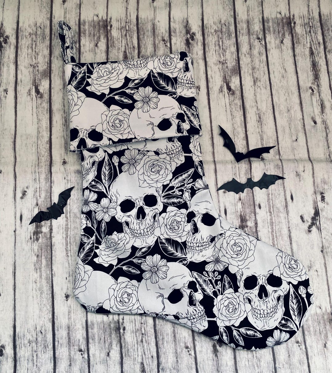 Gothic Ghoul Darling Skeleton Skulls Christmas Stocking Spooky ...