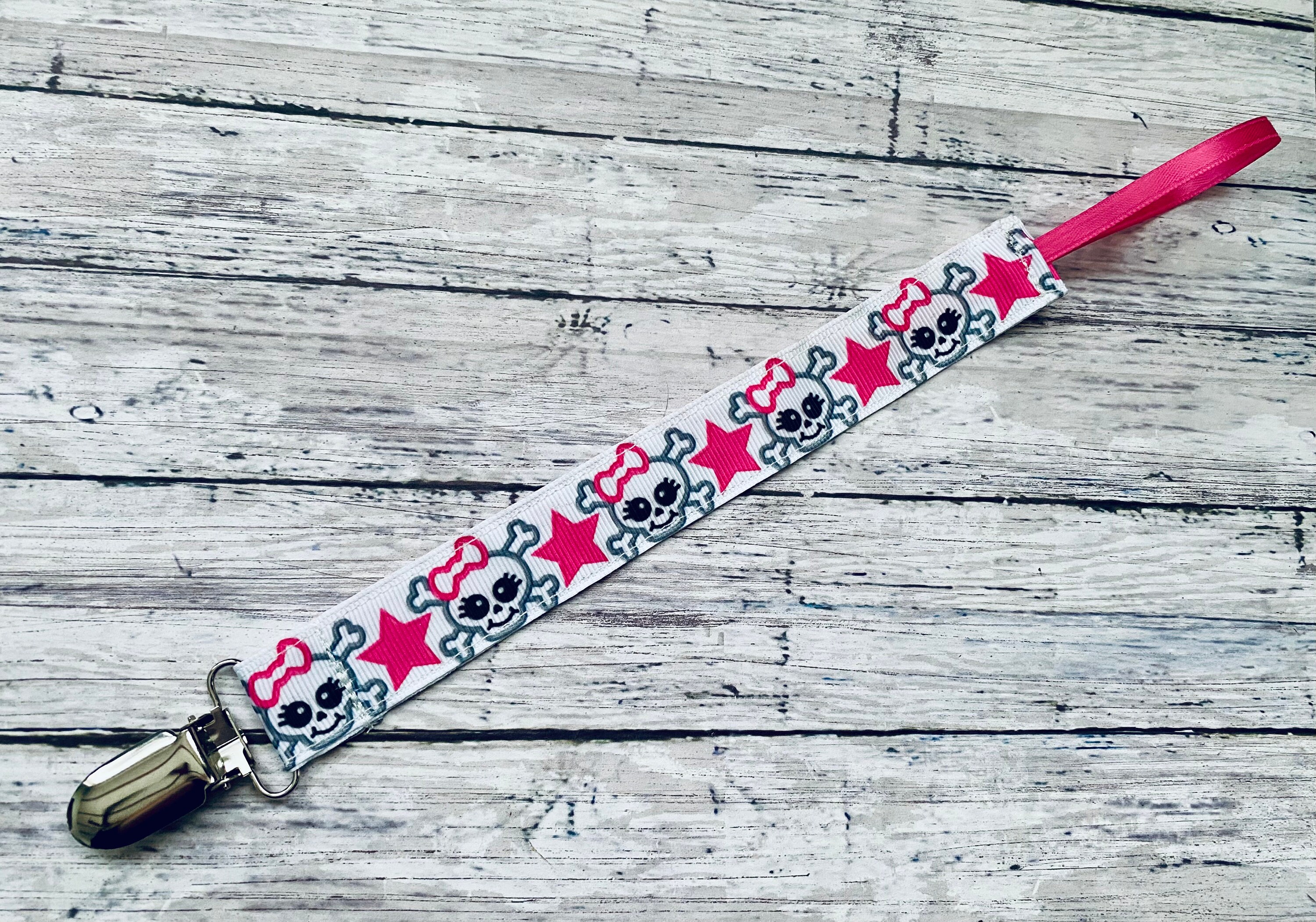 Punk Rock Skulls Girly Goth Pacifier Clip - Etsy