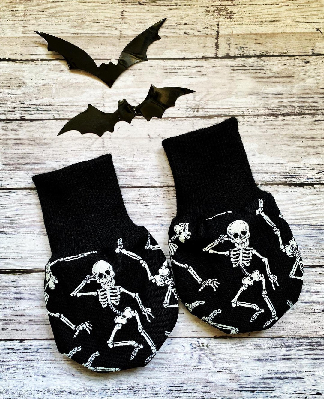 Graveyard Dance Skeletons Newborn Mitts Spooky Scary Bones - Etsy