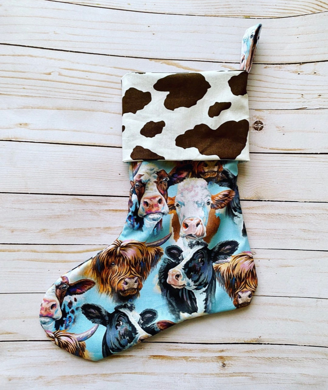 Western Country Cows Christmas Stocking - Etsy