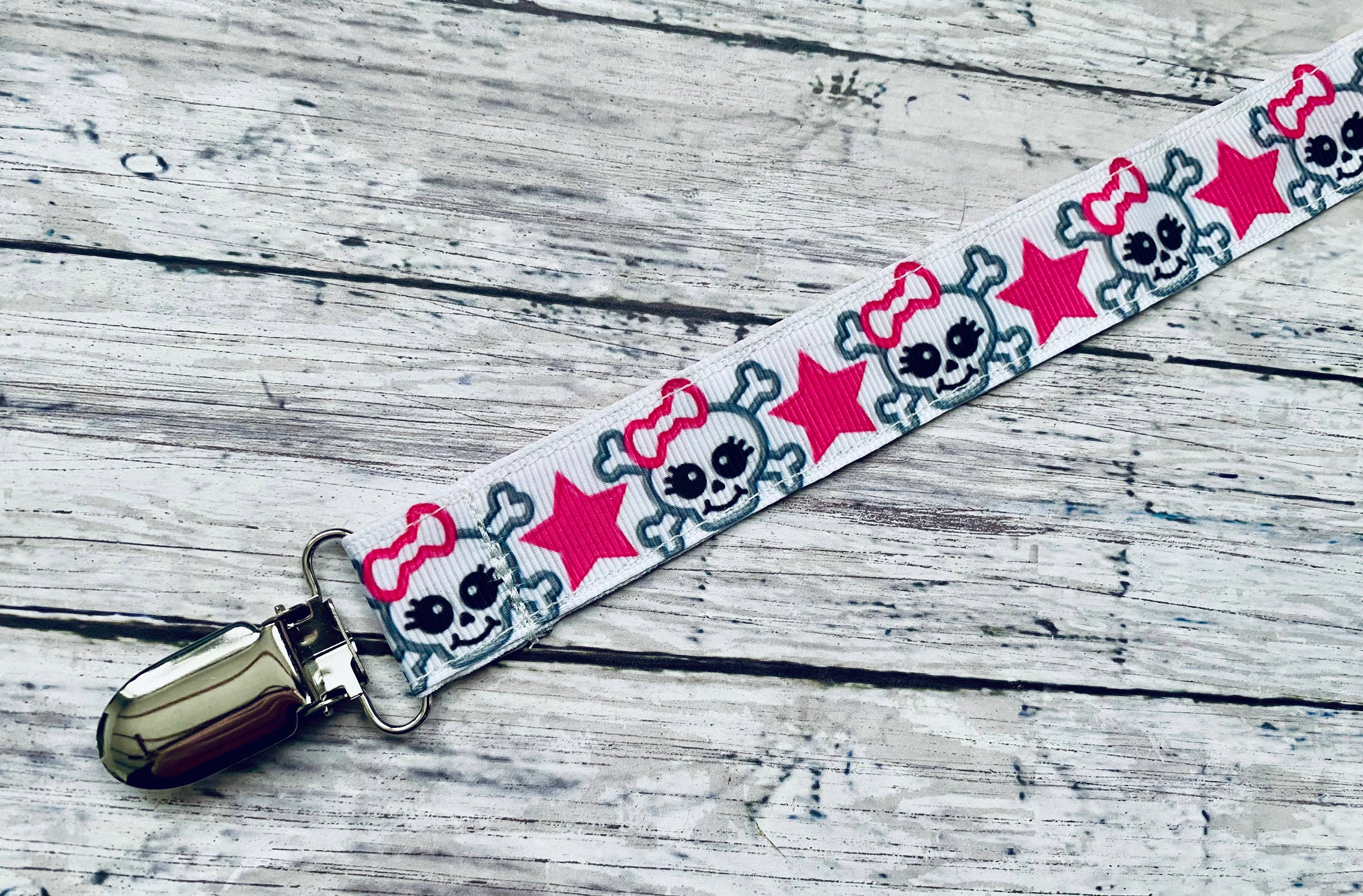 Punk Rock Skulls Girly Goth Pacifier Clip - Etsy