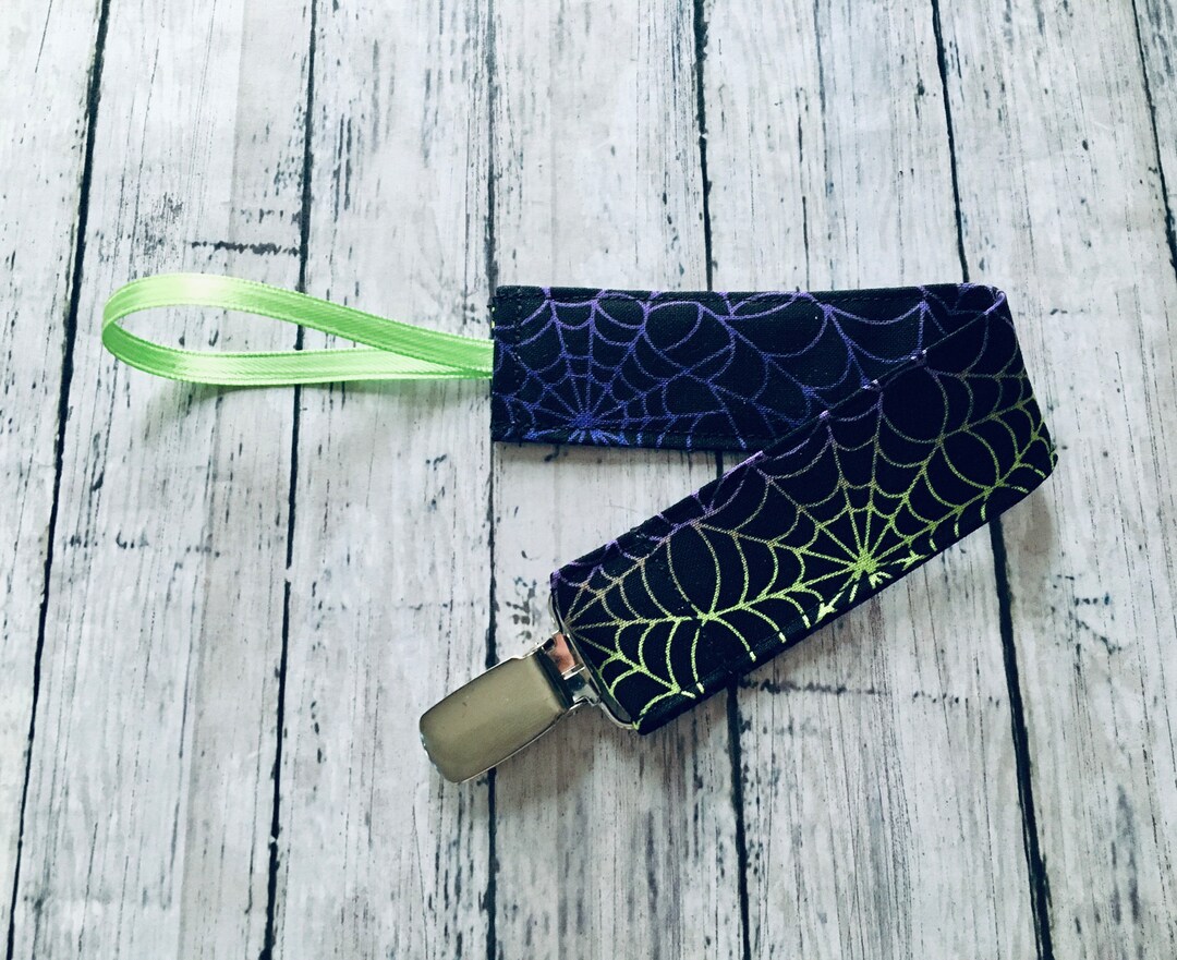 Spooky Colorful Rainbow Cobwebs Pacifier Clip Gothic Little Monster - Etsy