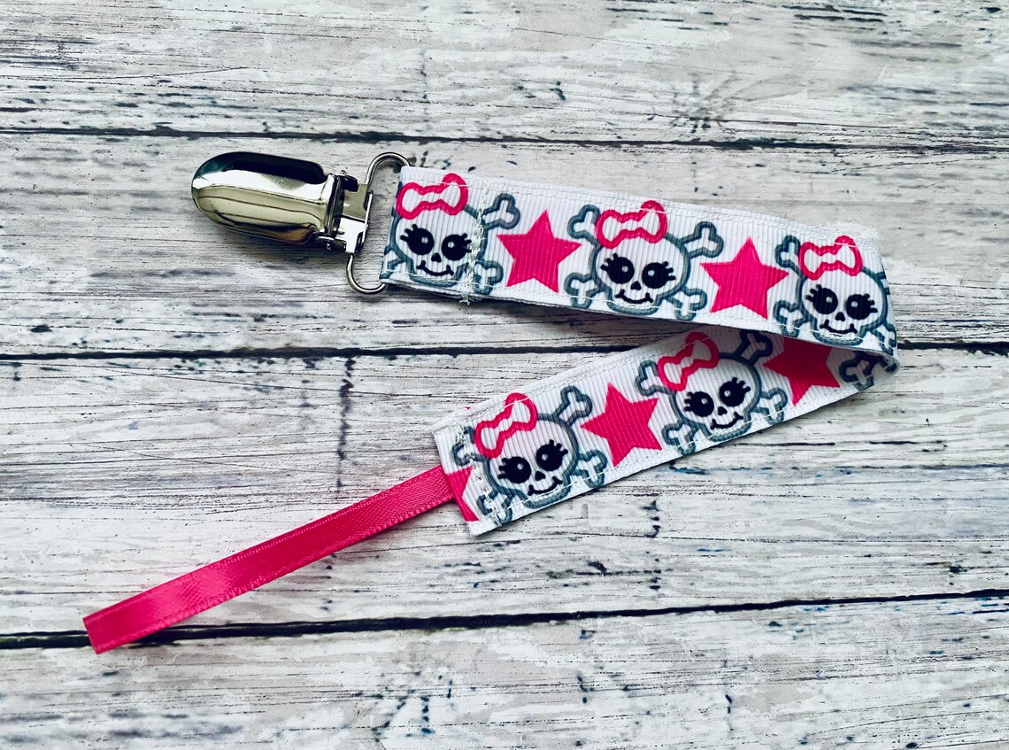 Punk Rock Skulls Girly Goth Pacifier Clip - Etsy