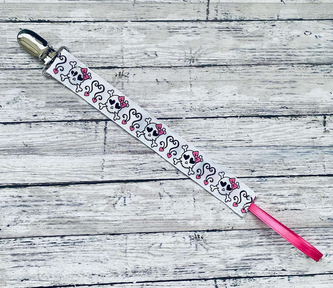 Punk Rock Skulls Girly Goth Pacifier Clip - Etsy