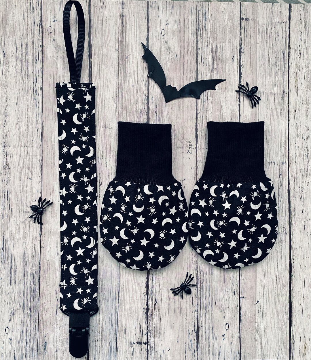 Spooky Moon Nightshade Creatures Newborn Mitts Pacifier Clip - Etsy