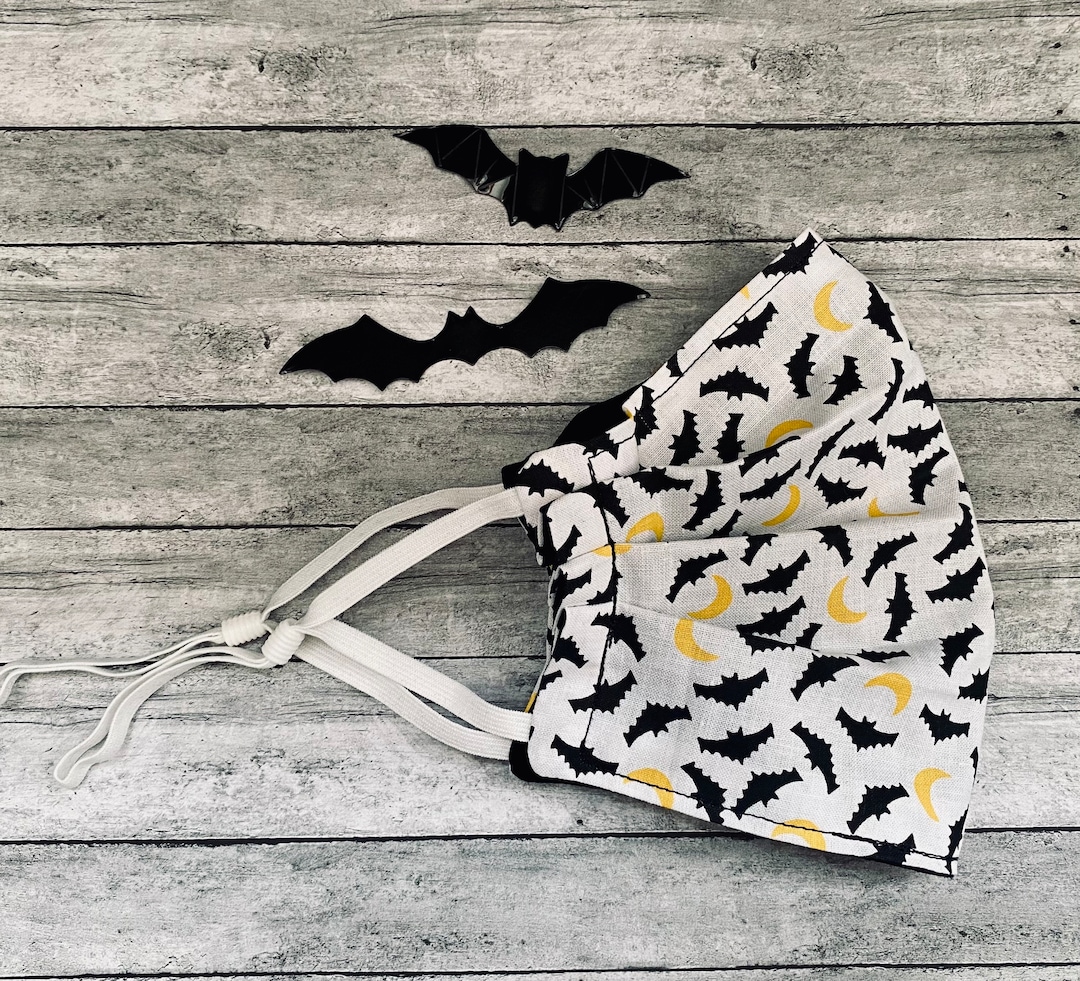 Gothic Moonlight Bats Adult Face Mask Adjustable Size Spooky Creatures ...