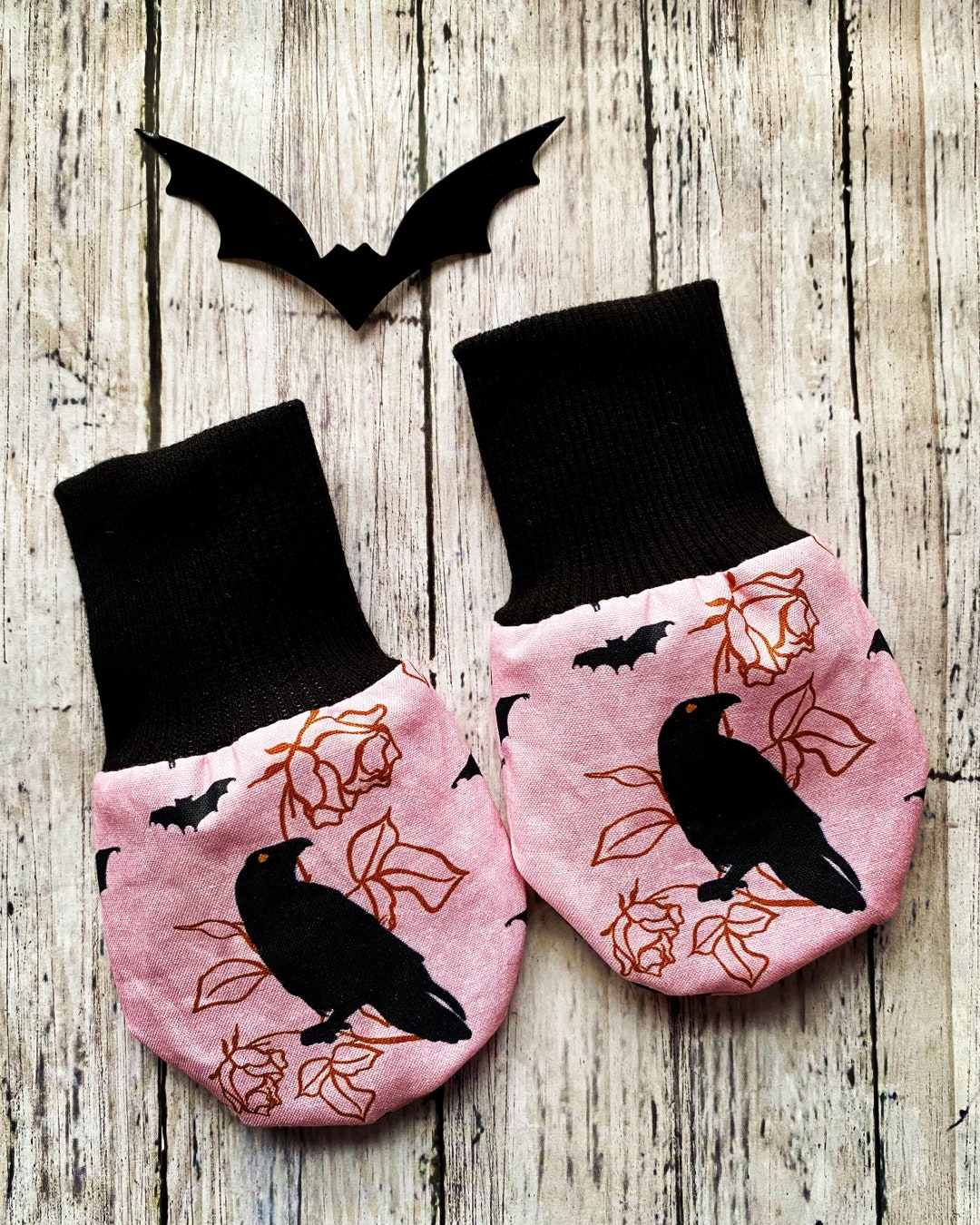 Wicked Raven Newborn Mitts Spooky Gothic Baby Girl - Etsy