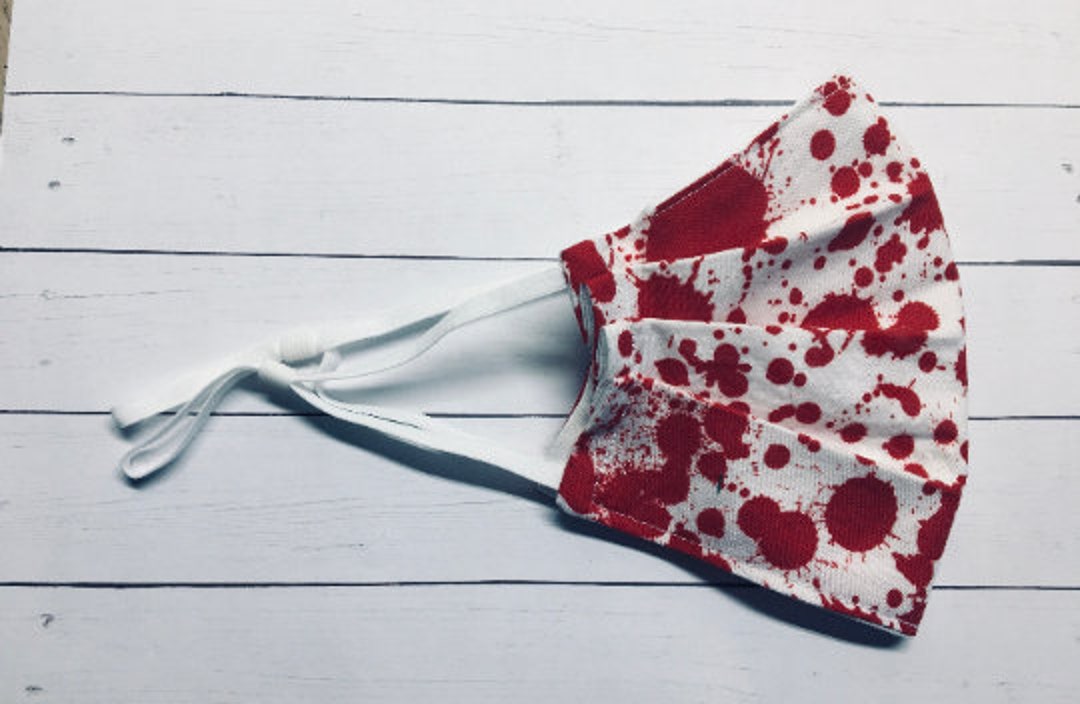 Adult Face Mask Red Splatter Gore Horror Fright - Etsy