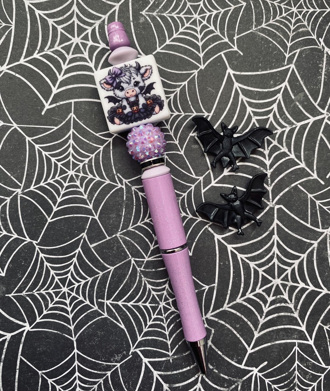 Spooky Cute Miss Gothic Bat Cow Writing Pen Goth Calf Girl - Etsy