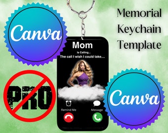 Memorial Phone Keychain CANVA EDITABLE TEMPLATE - Etsy