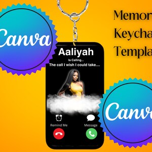 Memorial Phone Keychain CANVA EDITABLE TEMPLATE - Etsy