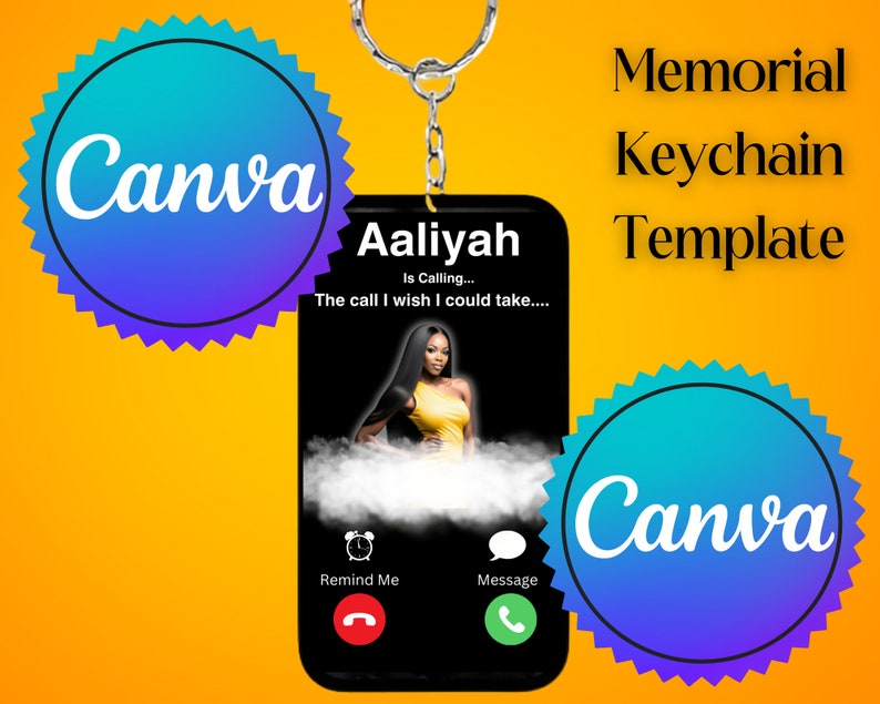 Memorial Phone Keychain CANVA EDITABLE TEMPLATE - Etsy