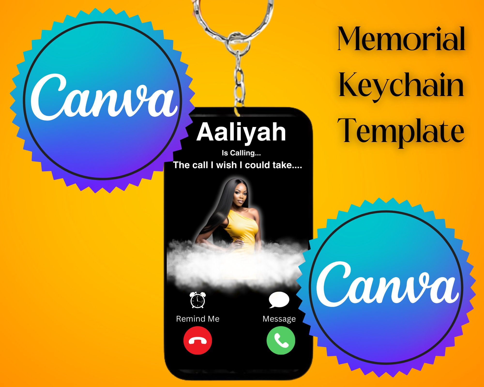 Memorial Phone Keychain CANVA EDITABLE TEMPLATE - Etsy