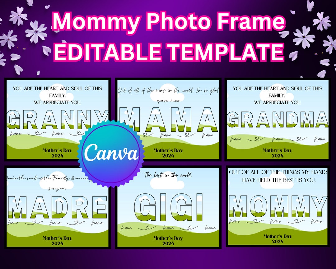 Mommy Photo Frame EDITABLE TEMPLATE - Etsy