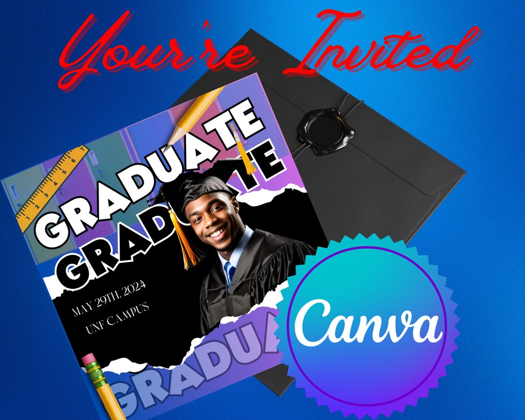 Graduation Invitation Template PDF CANVA EDITABLE - Etsy