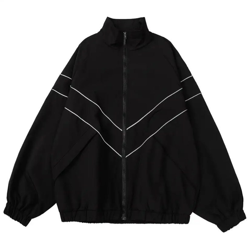 Hip Hop Varsity Jacket Men High Street Patchwork Color Block Etsy