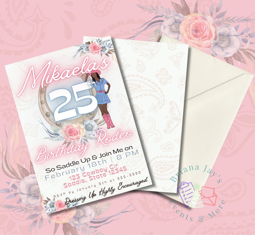 Rodeo Invitation, Rodeo Themed Party, Digital Card Birthday Invitation ...