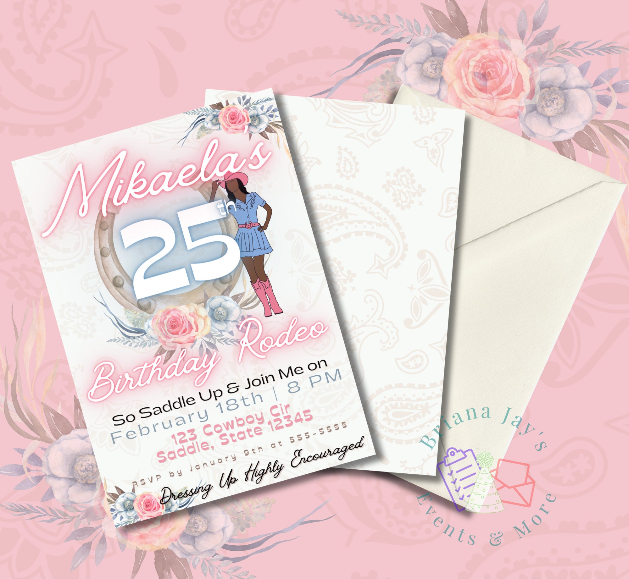 Rodeo Invitation, Rodeo Themed Party, Digital Card Birthday Invitation ...