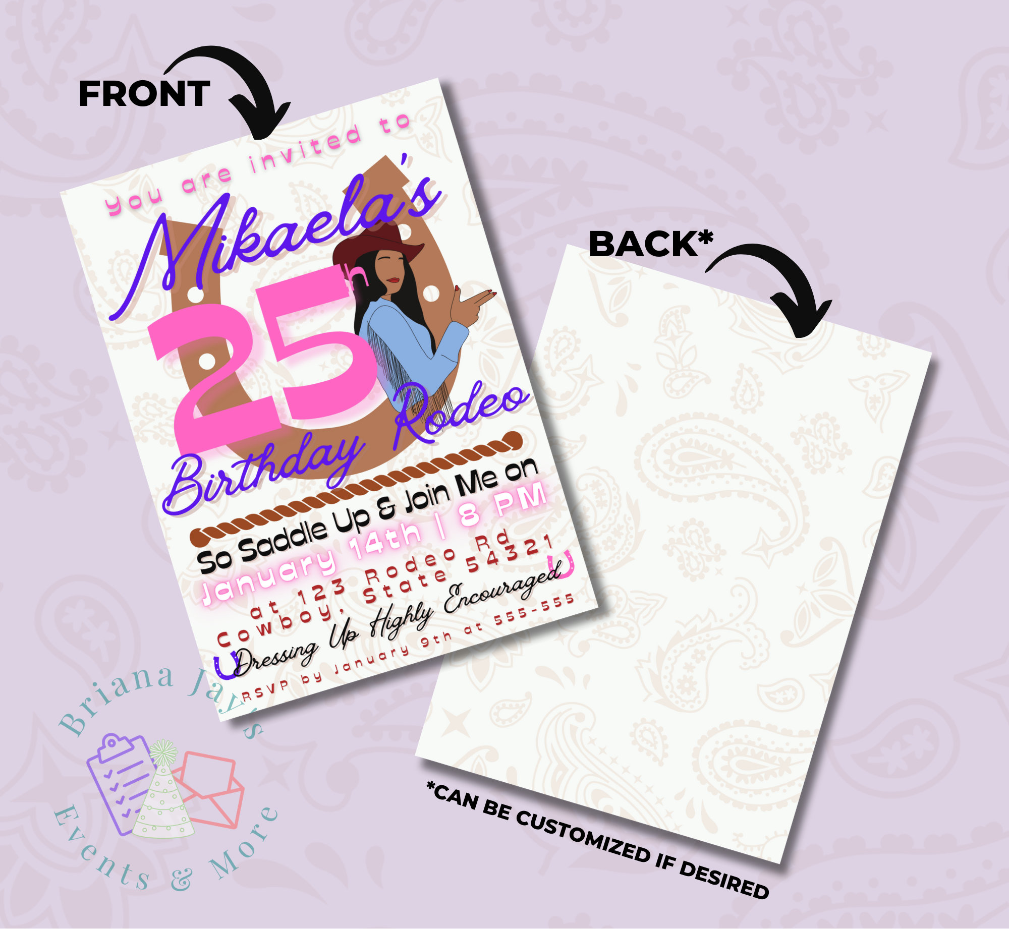 Rodeo Invitation, Rodeo Themed Party, Digital Card Birthday Invitation ...