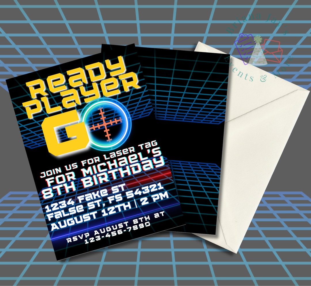 Boy Invitation, Video Game Themed Party, Digital Card Birthday ...