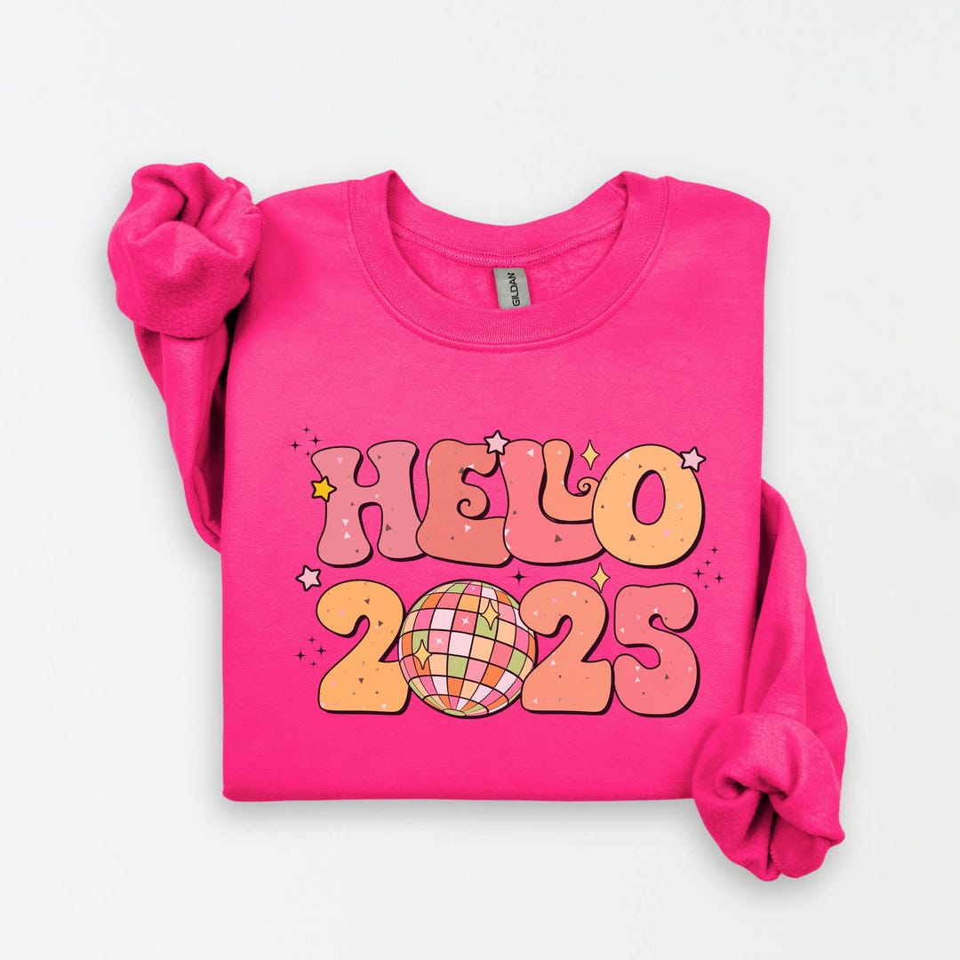 Hello 2025 Retro New Years Eve Unisex Crewneck Sweatshirt, Happy New ...