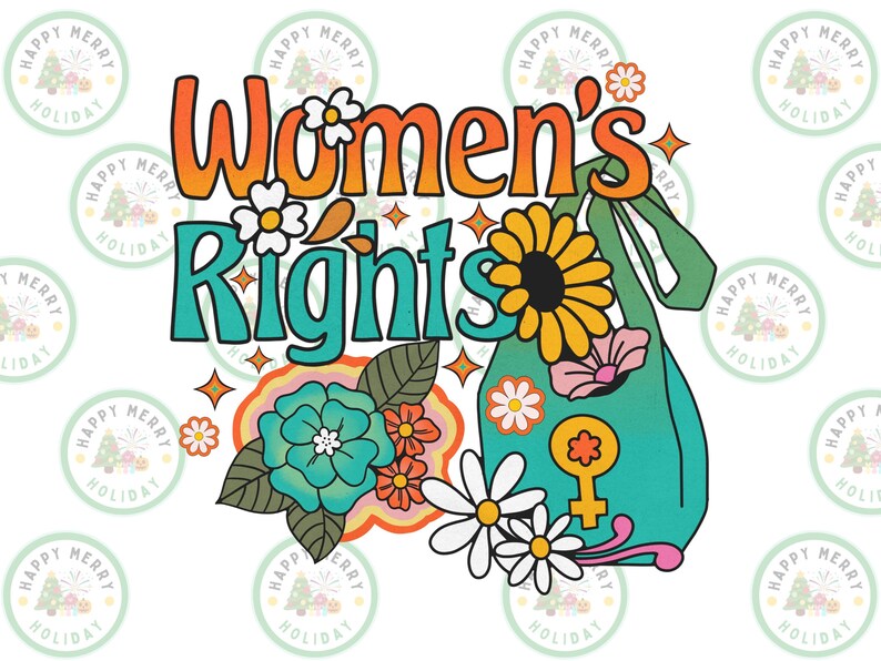 Women's Rights PNG SVG Bundle, Retro Cute Women's Day Digital File, Girl Power Sublimation ...