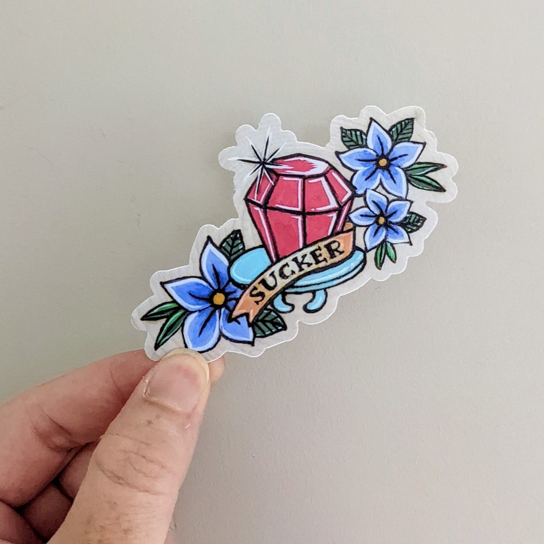 Nostalgia Ring Pop Tattoo Design Original Woodburned Art Vinyl Sticker ...